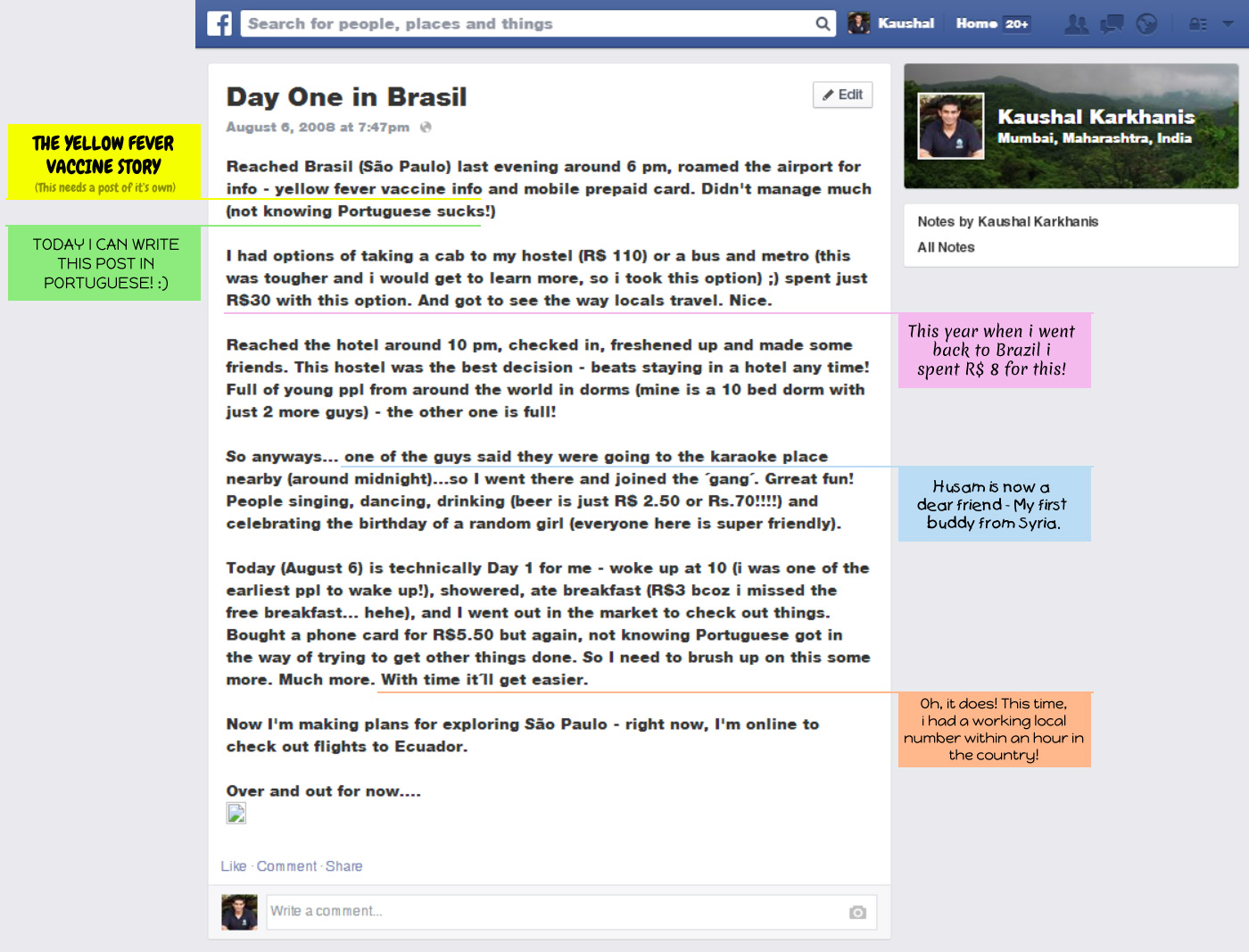 Looking back at my first solo travel notes - Exotic Gringo