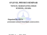 Best O Level Physics Notes By Sekwe Robert Free Pdf Download For