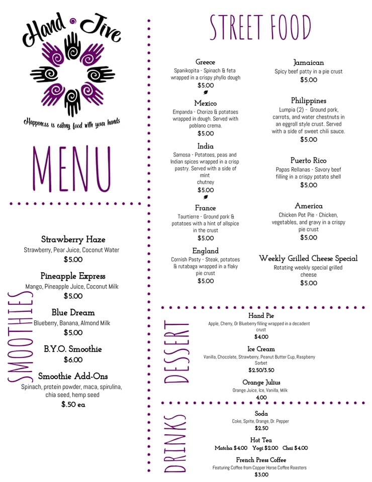 Hand Jive Menu | Experience Tioga | Events, Restaurants, & Activities ...