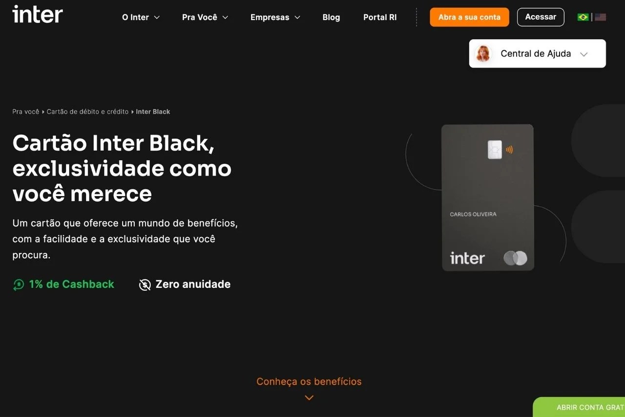 Banco Inter lança novo cartão black: confira as vantagens - EXPERTSCOMP.COM