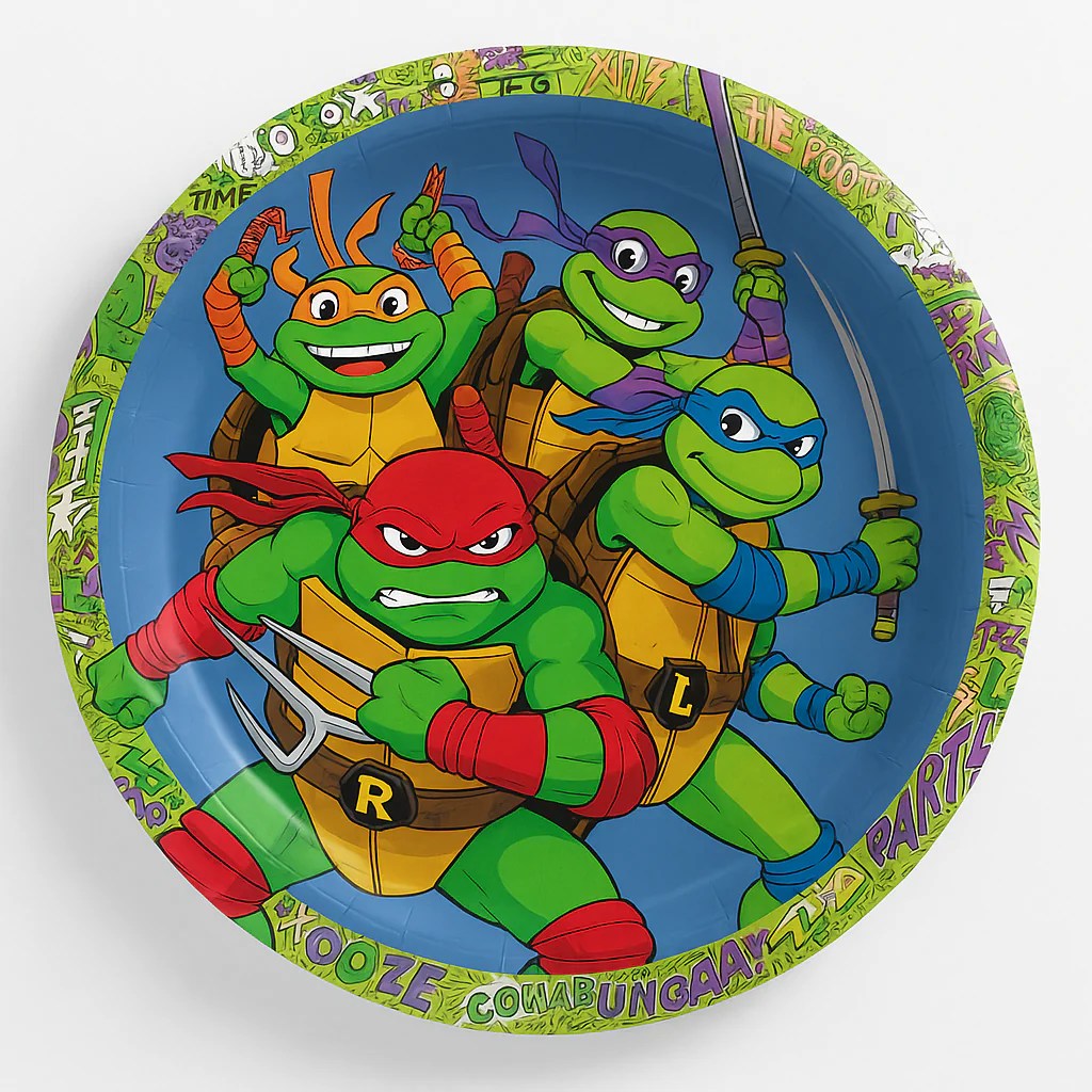 Teenage Mutant Ninja Turtles 9 Inch Round Paper Plates 8 Pack