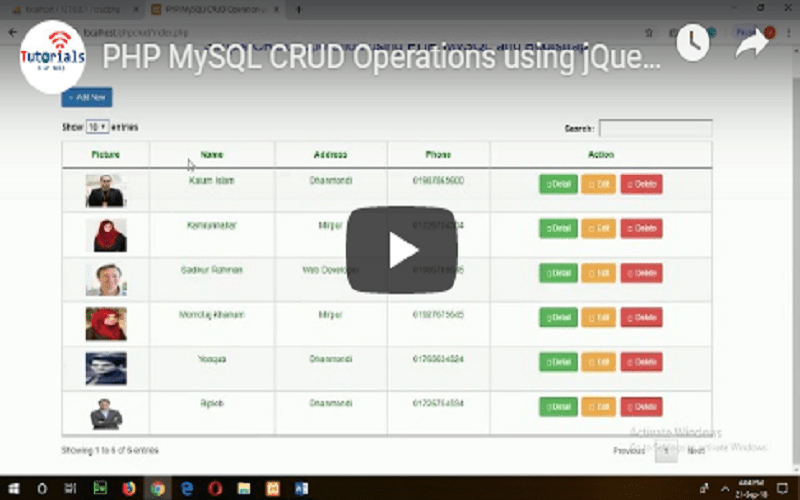 Crud Operation Using Php Mysql And Bootstrap Fahmidasclassroom