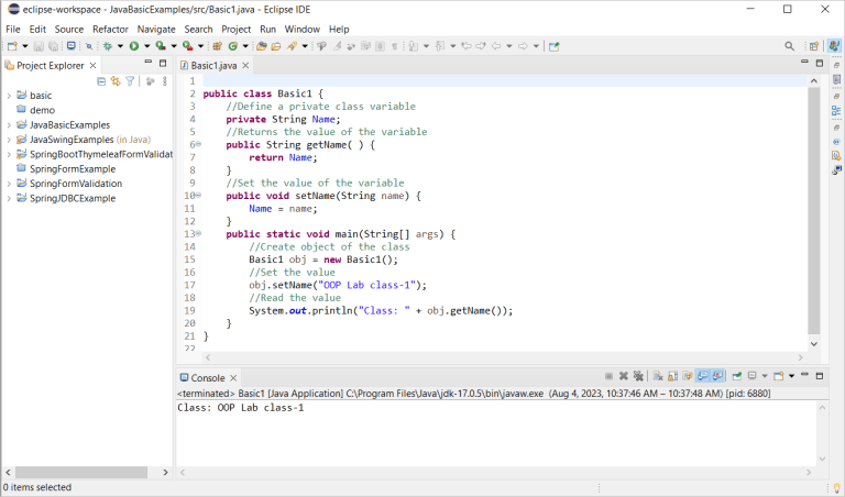 Basic Object-oriented Programming using Java – FahmidasClassroom