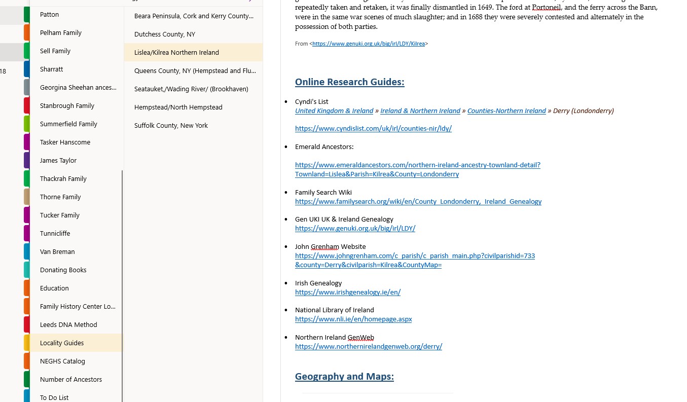 Using OneNote for Genealogy Research – Family Locket