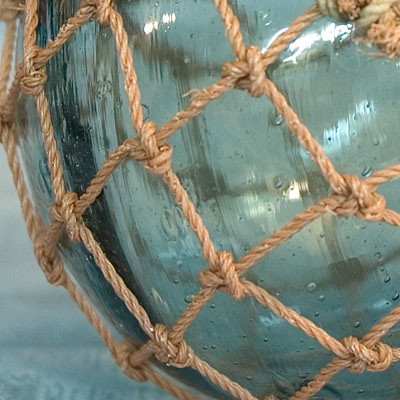 Japanese Glass Ball Fishing Float – Net and Trademark | Japan Antique ...