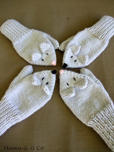 Handmade Christmas #5 & 6: Little Wolf and Mouse Mittens | Mama G & Co.