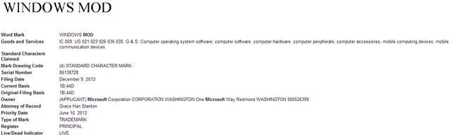ไมโครซอฟท์แอบจดเครื่องหมายการค้า Mod, Office Mod และ Windows Mod ...
