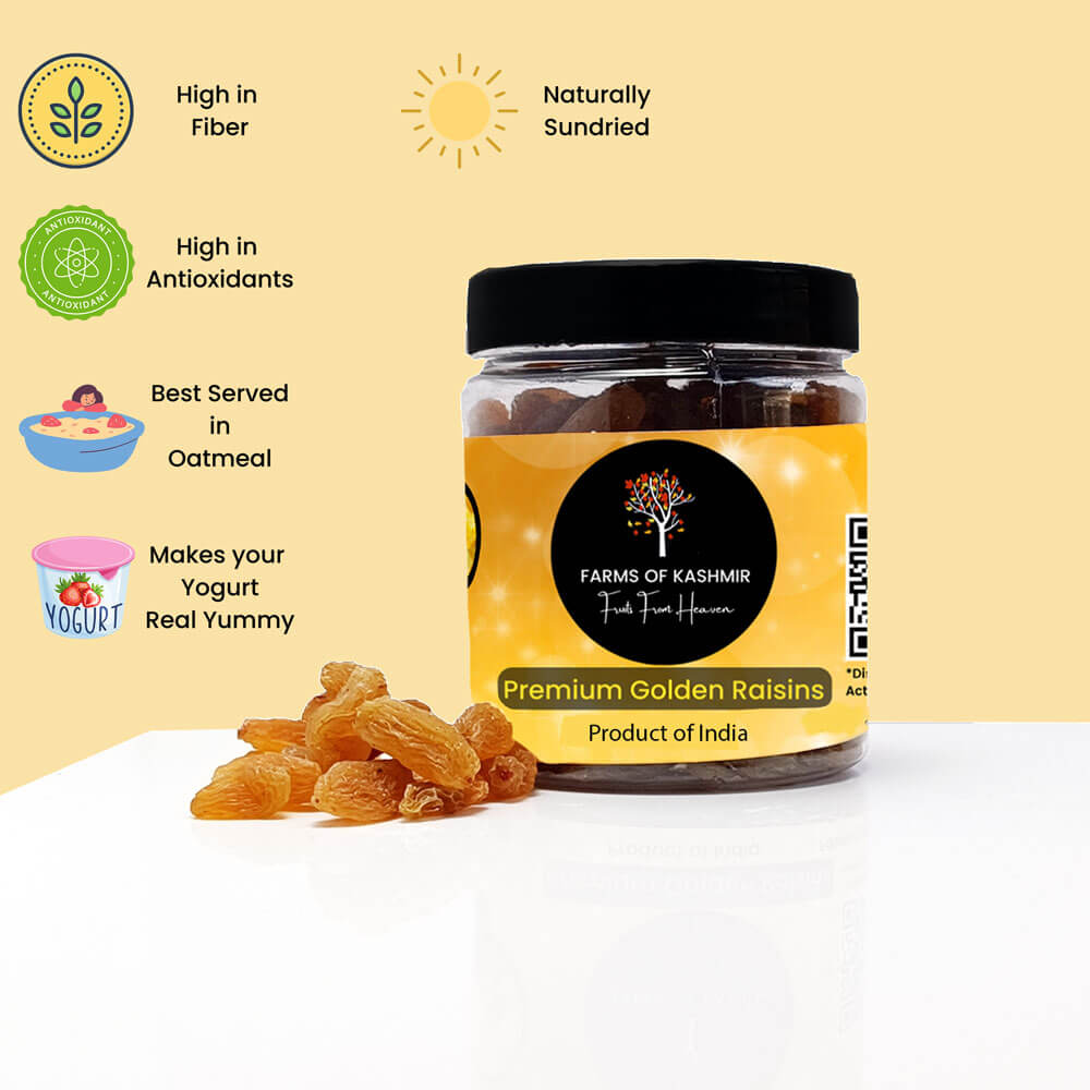 Premium Golden Raisins(Kishmish) | Farms Of Kashmir
