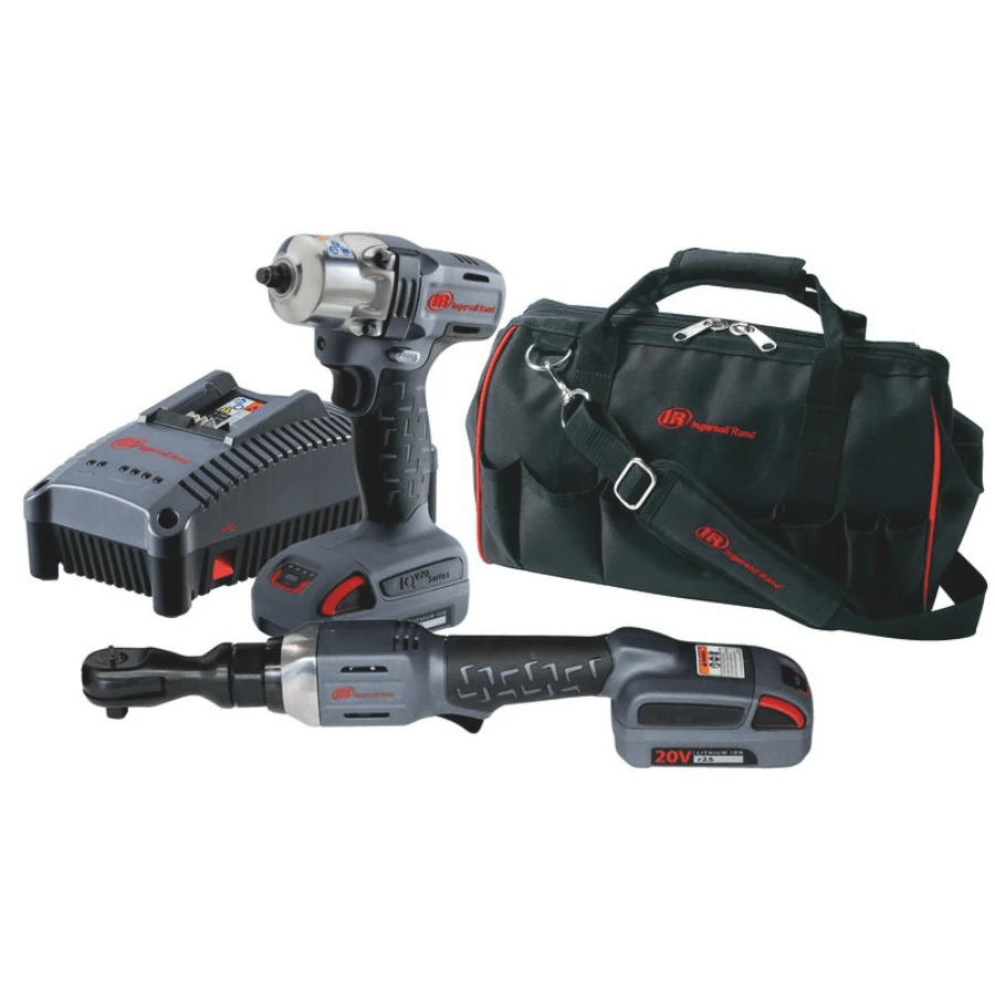 IR IQV20-2032 20v Ratchet Wrench and 20v Mid-Torque Impact Wrench Combo Kit – Fat Monkey Tools