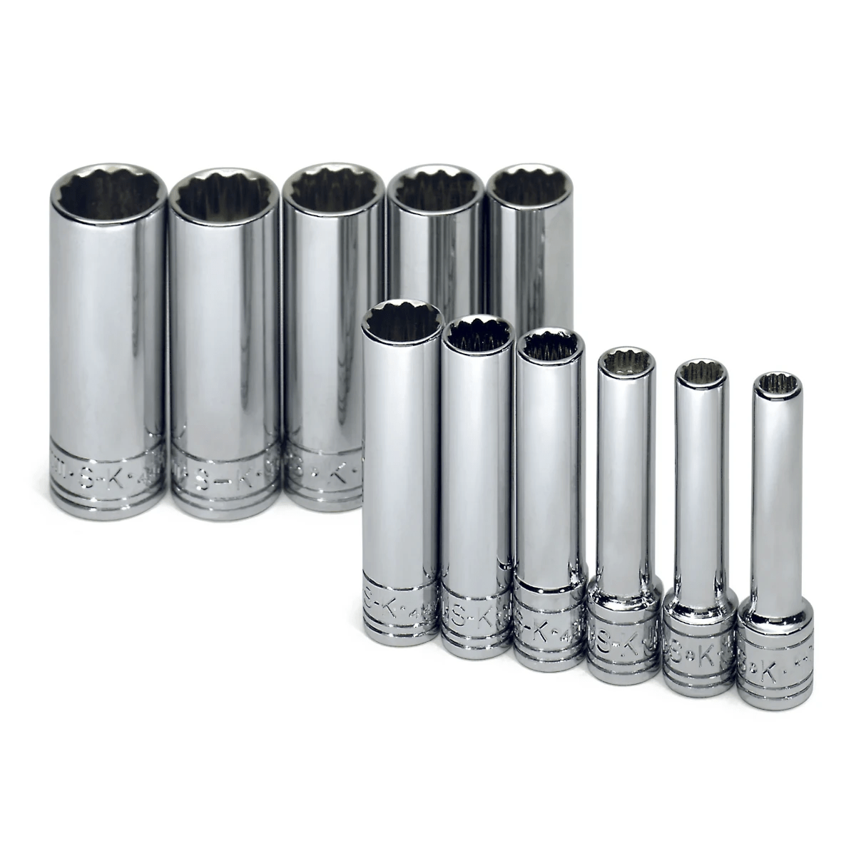 SK 11 Piece 1/4″ Drive 12 Point Deep Metric Chrome Socket Set – Fat ...