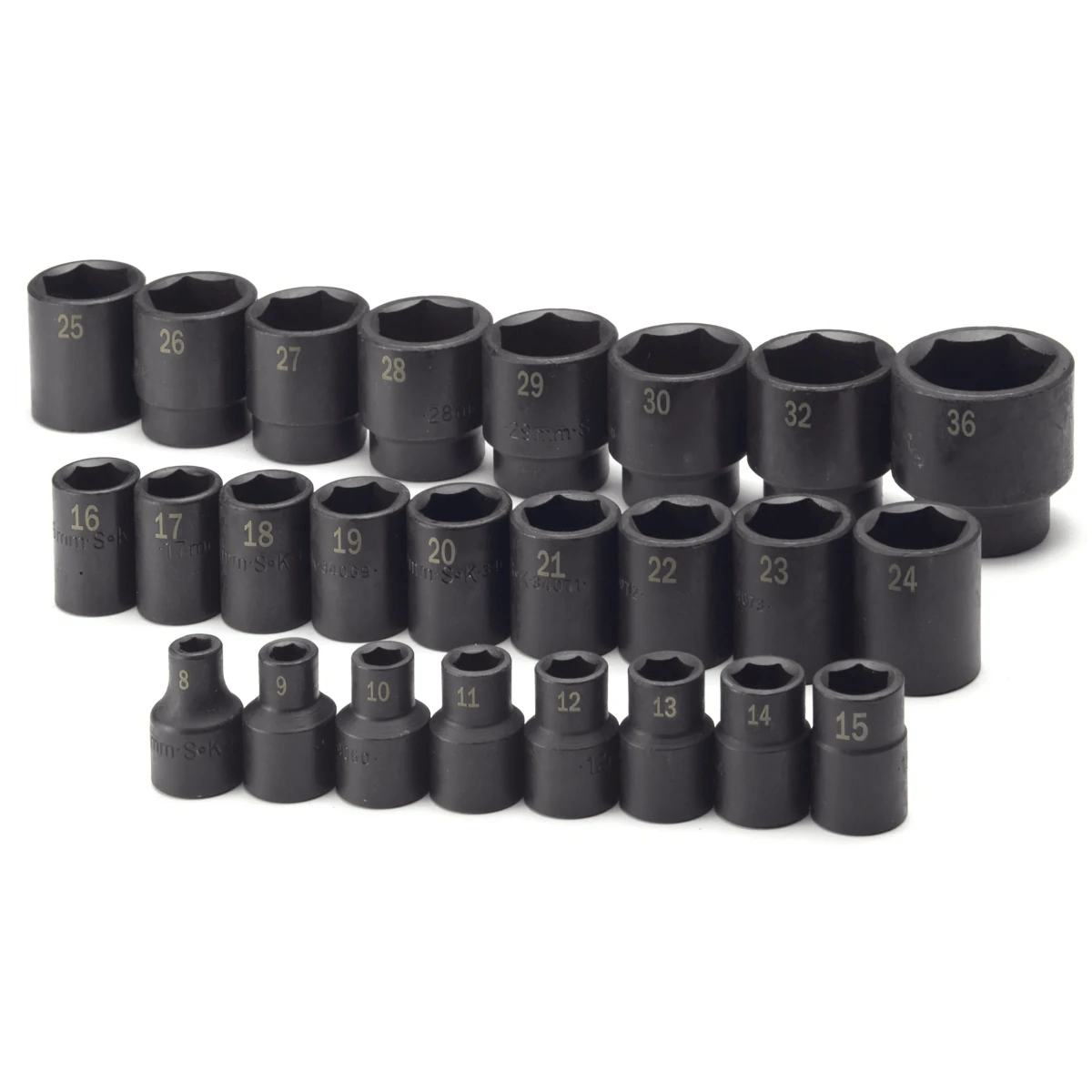 SK 25 Piece 1/2″ Drive 6 Point Standard Metric Impact Socket Set – Fat ...