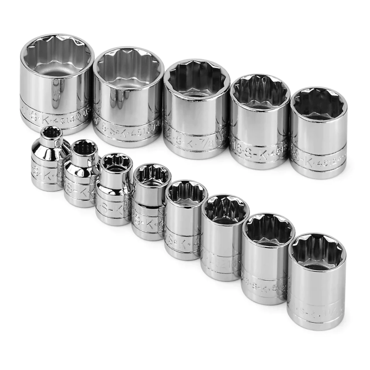 SK 4653 13 Piece 3/8″ Drive 12 Pt Standard Fractional Chrome Socket Set ...