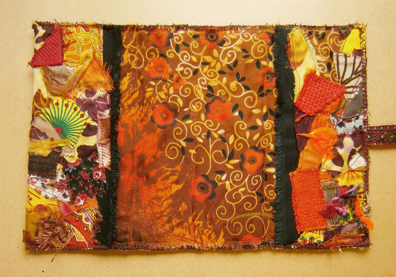 Fabric Collage Notebook Cover – Felting and Fiber Studio