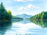 Tranquil Lakeside Bliss In Watercolor