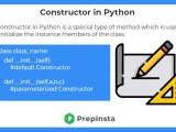 Constructor In Python And Types Of Constructor Prepinsta