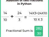 Addition Of Two Fractions In Python Programming Prepinsta