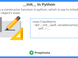 Init In Python Python Tutorial Prepinsta