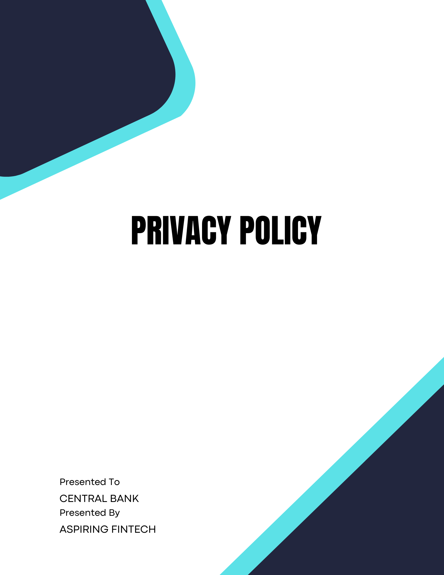 Privacy Policy Template for Fintech - Banking and Fintech Policies ...