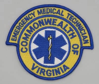 Virginia Emergency Medical Technician EMT - Embroidered Patch