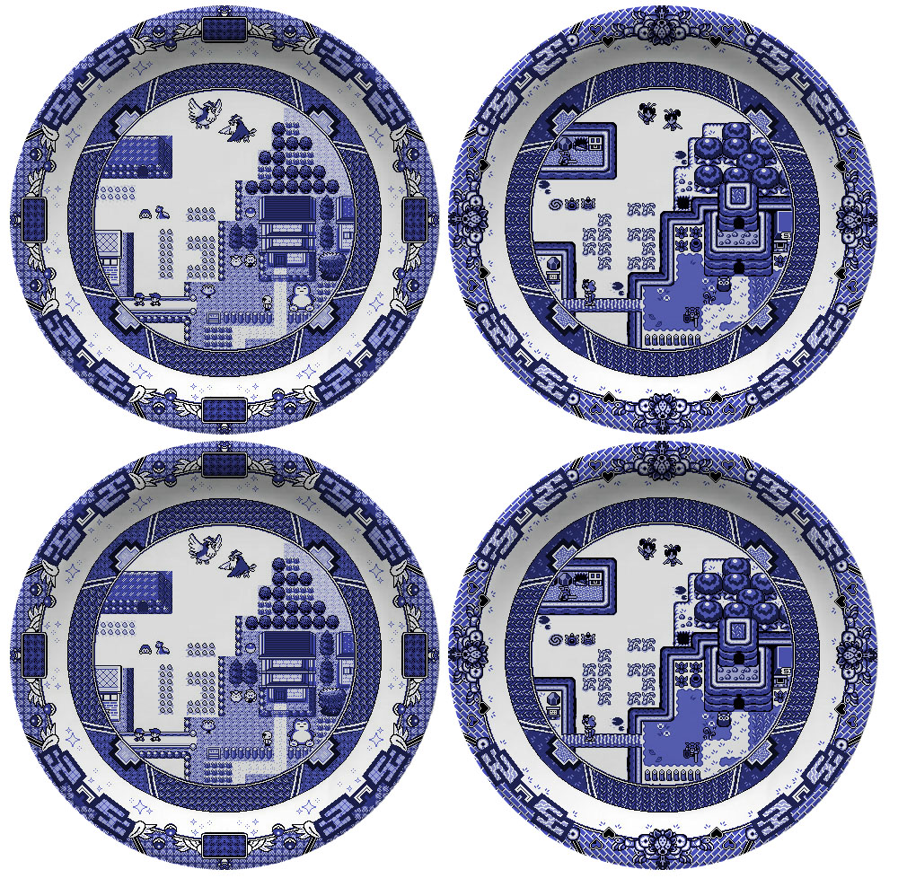 8-Bit Willow Pattern Plates By Olly Moss
