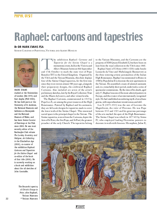 Raphael: cartoons and tapestries - FIRST Strategic Insight