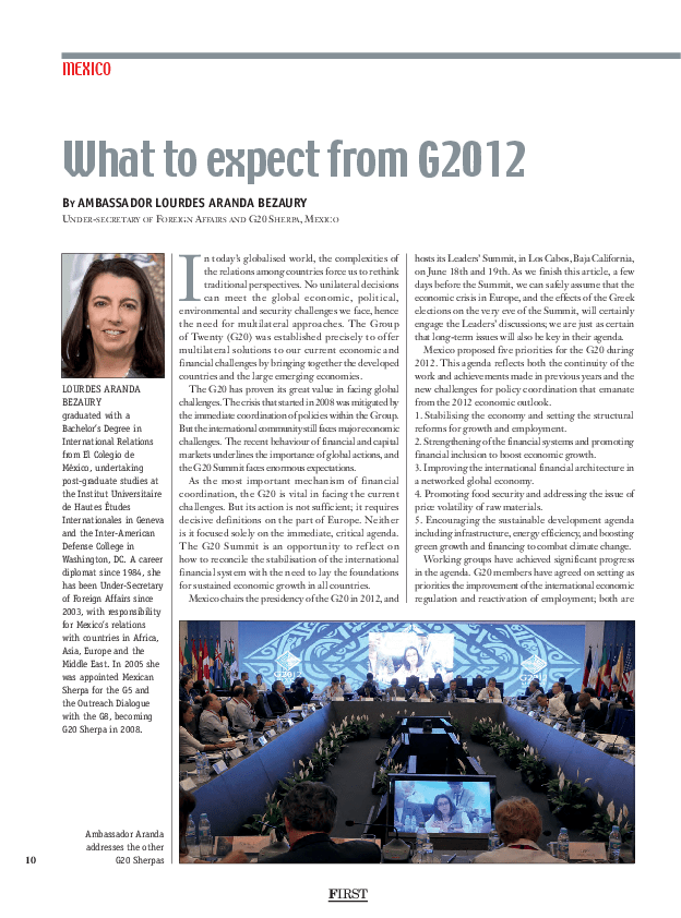 What to expect from G2012 - FIRST Strategic Insight