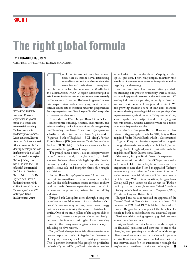 The right global formula - FIRST Strategic Insight