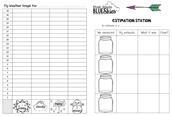 estimation-first-grade : Blue Skies with Jennifer White