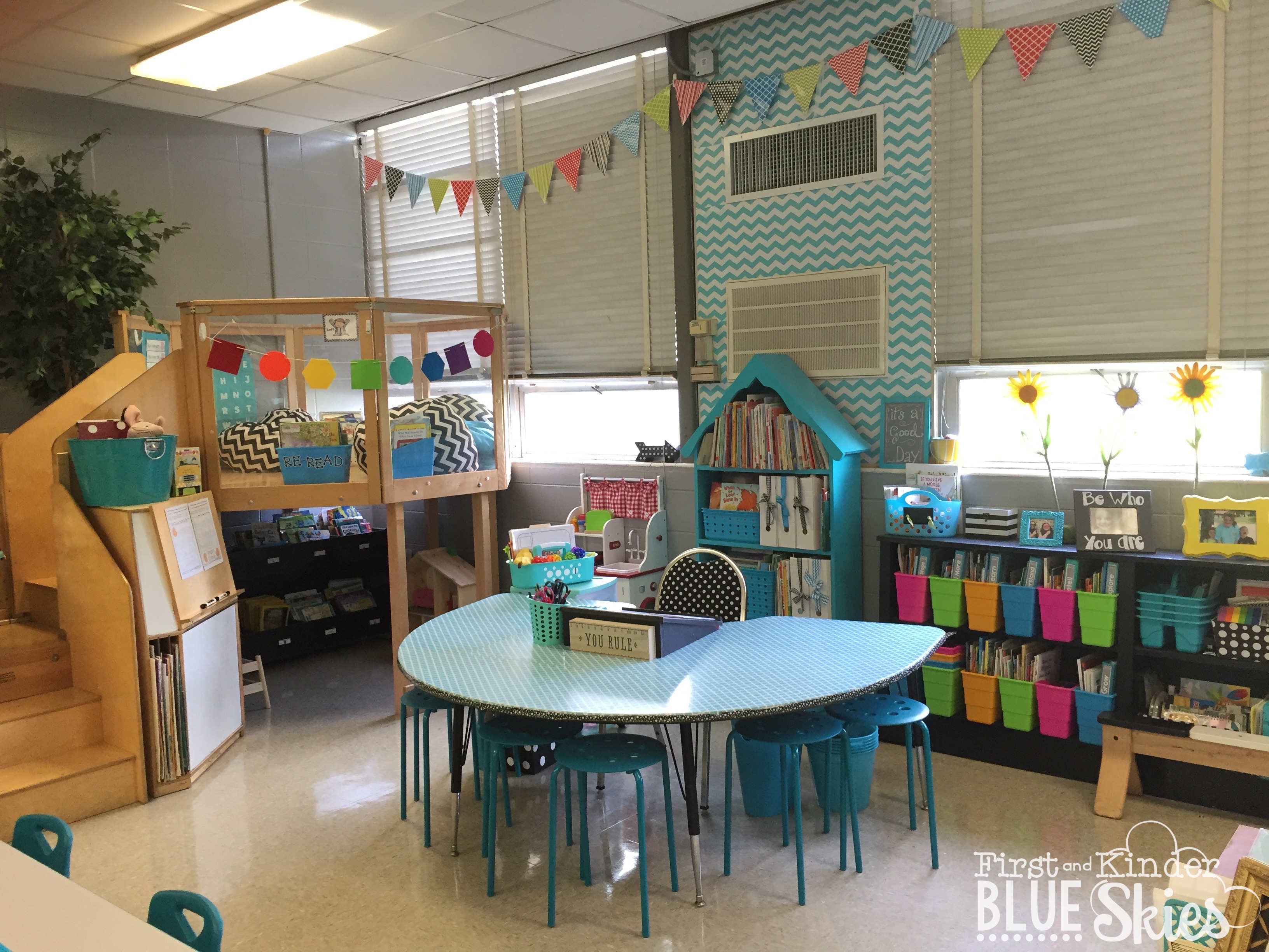 Kindergarten Classroom Reveal 2016-17 - First Grade Blue Skies