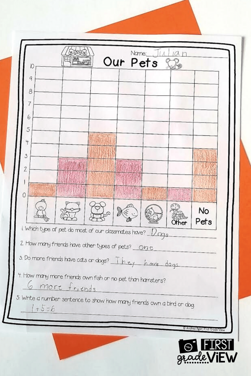 Data and Graphs for First Graders Made Easy - First Grade View