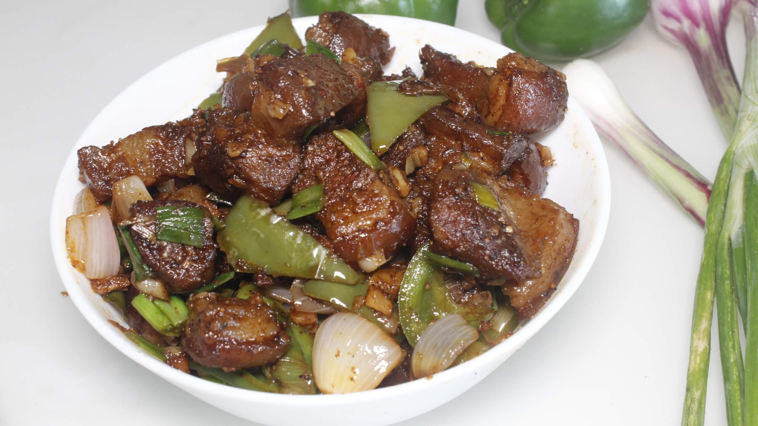 Pork Chilli Stir Fry | Soy Sauce Pork Recipe - Flavours of My Kitchen