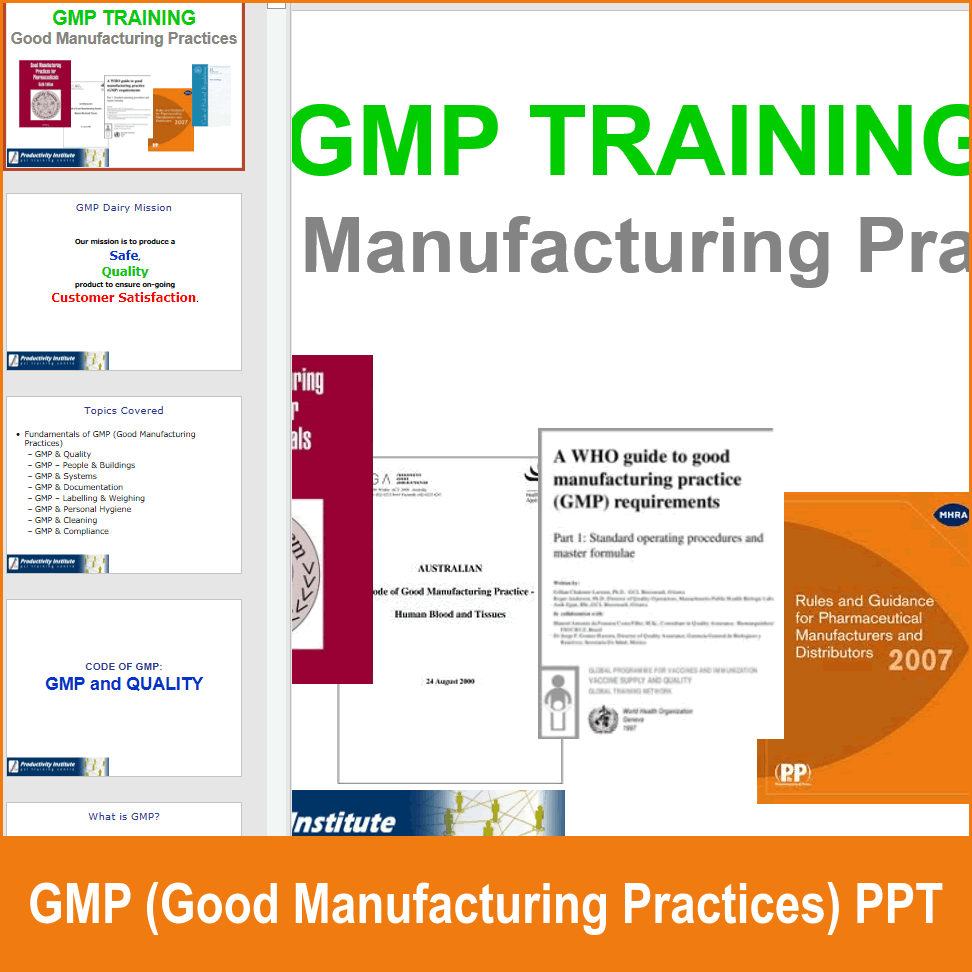 Ppt Good Manufacturing Practices Training About Our Food Good