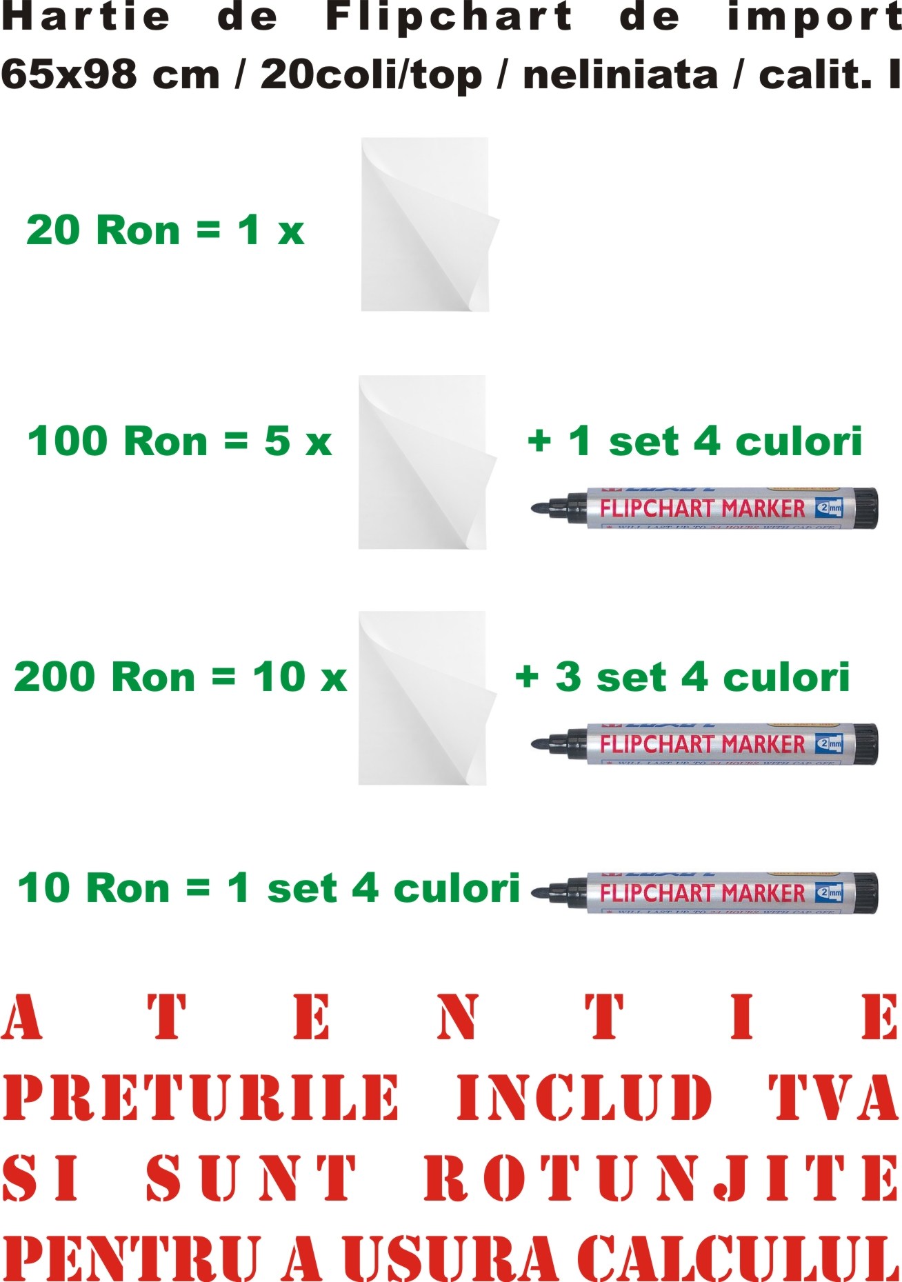 Distribuitor Hartie Flipchart | Flipchart Marker