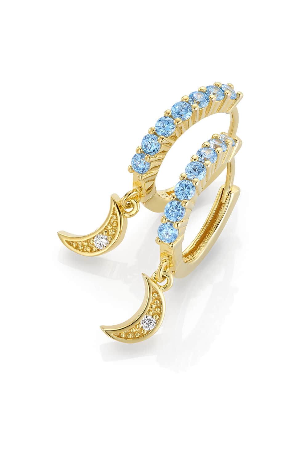 GD Moon Forgylte øreringer i sølv med zirkonia stener - F. Lohne