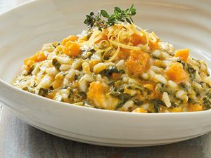 Roast Pumpkin, Spinach + Feta Risotto & Chicken Pie - FODMAPPED FOR YOU