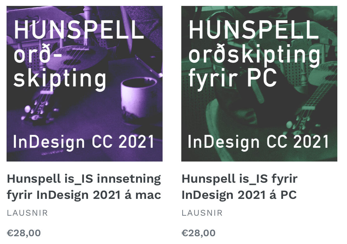 Hunspell innsetning fyrir InDesign 2021 fyrir PC | font.is
