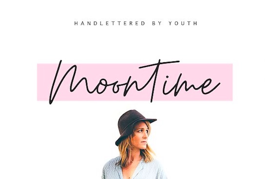 Moontime Script Font - Fontspace.io