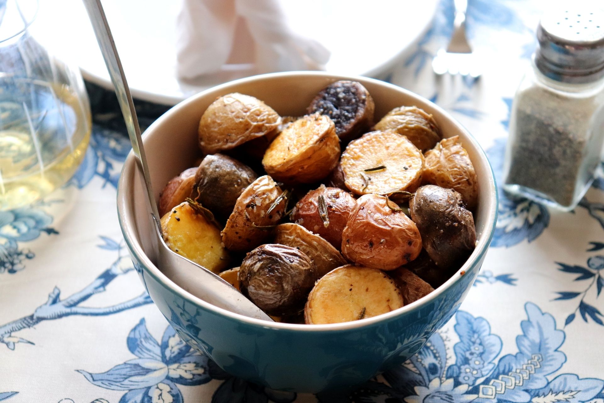 Easy Crispy Roasted Rosemary Tri-Colored Potatoes | Food Devoted
