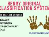 Henry S Fingerprint Classification System Key Major Primary Secondary