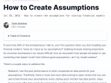 How To Create Assumptions Foresight