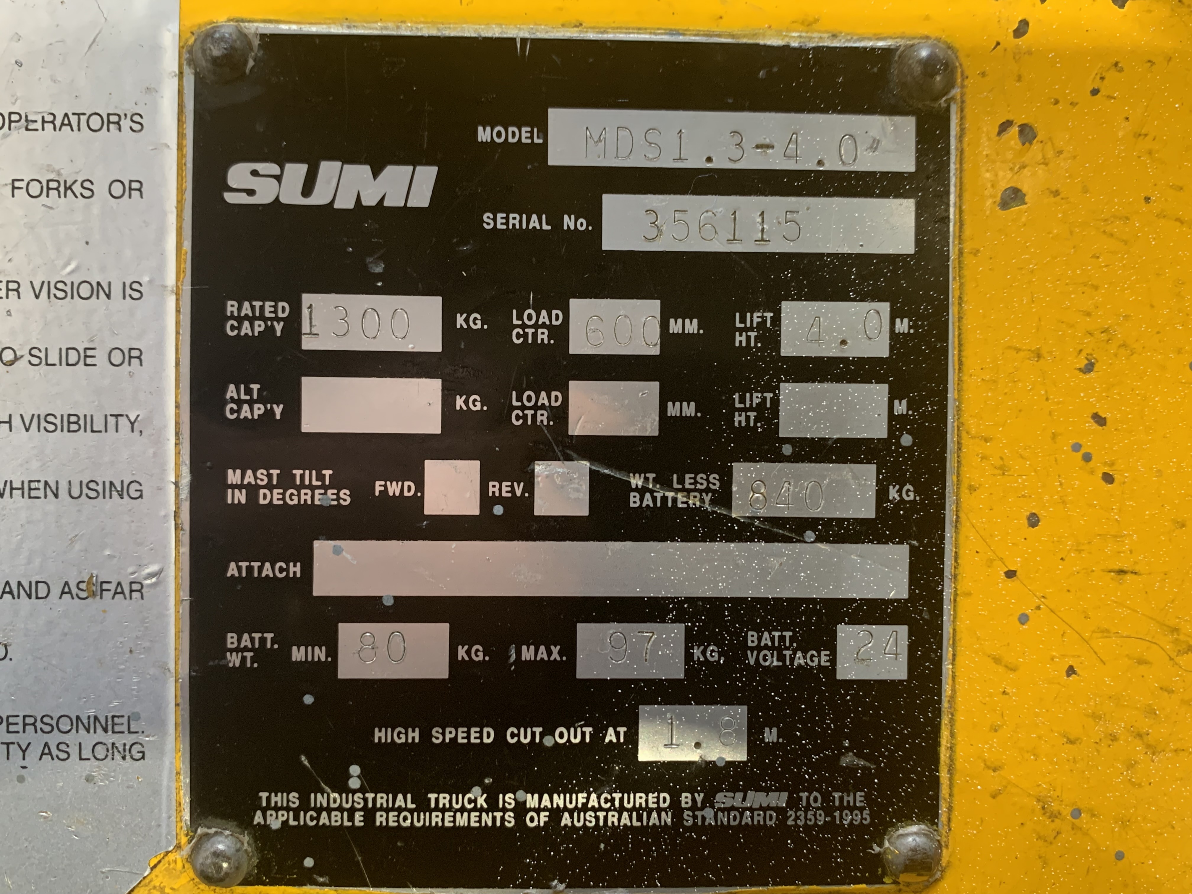 Sumi 1.3t Walker Stacker - Forklifts Direct