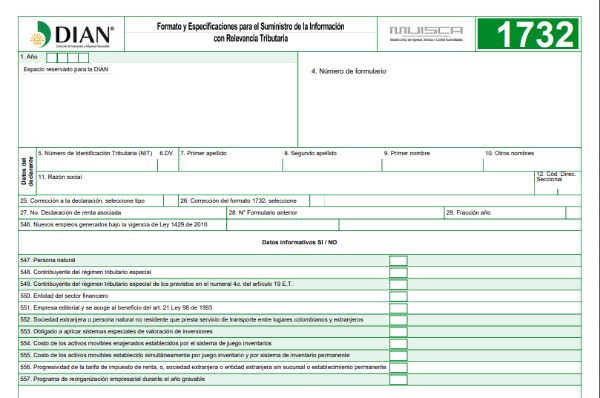 ¿Qué es el formato 1732? - Formato Dian