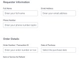 Refund Request Form Formspree