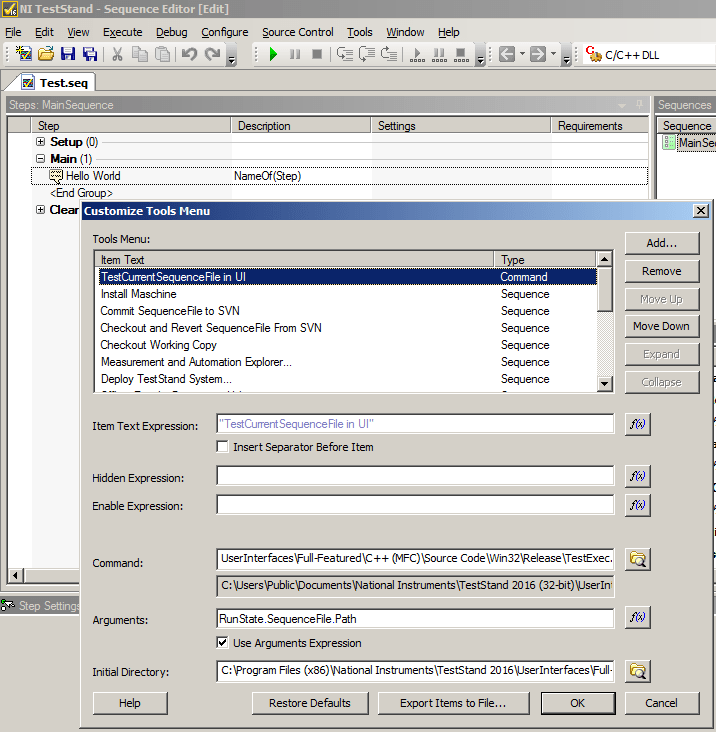 Solved Command Line Arguements For Teststand Tools Ni Community