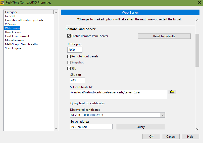 Solved Configuring Remote Front Panel Ni Community