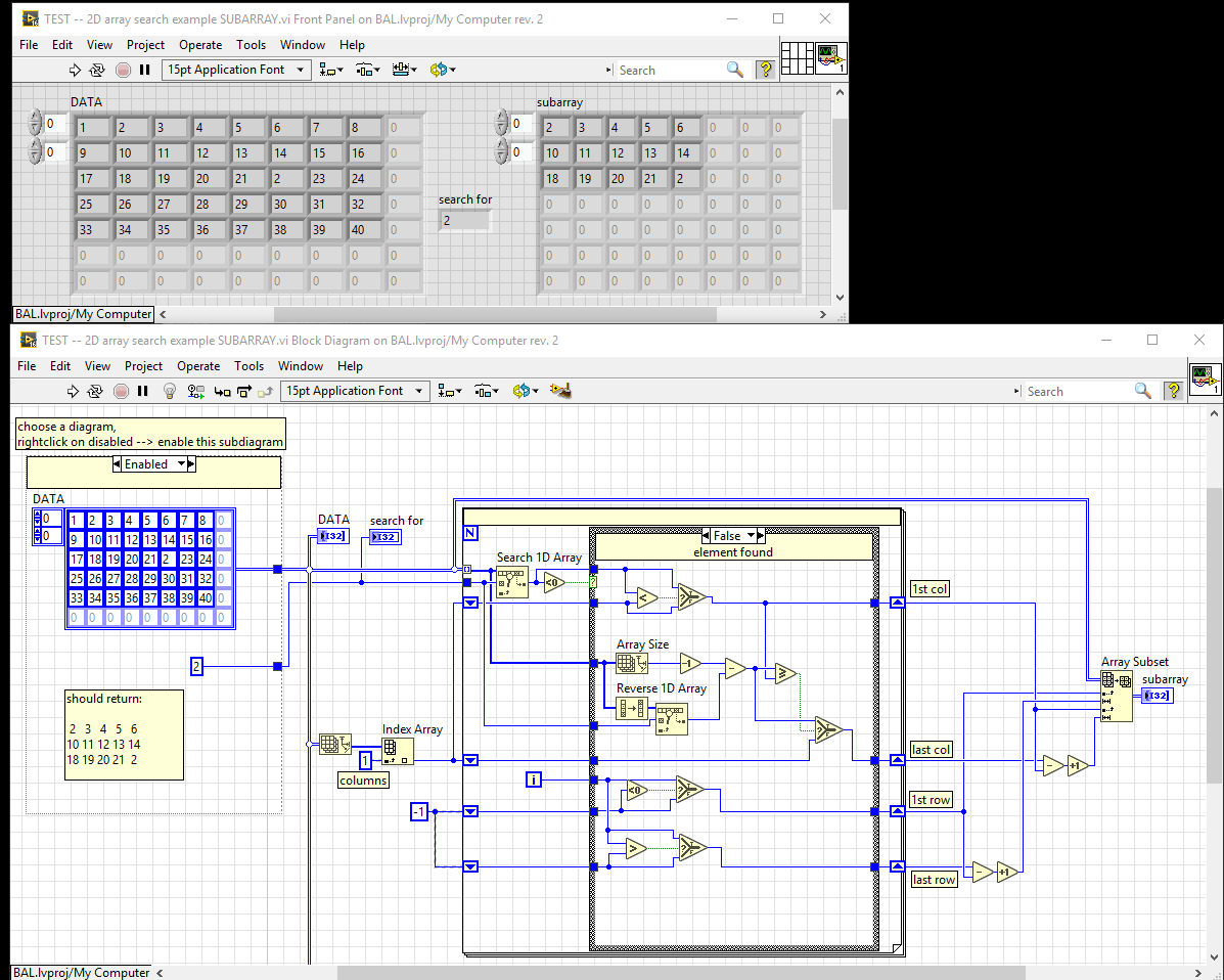 Solved 2d Array Search Ni Community