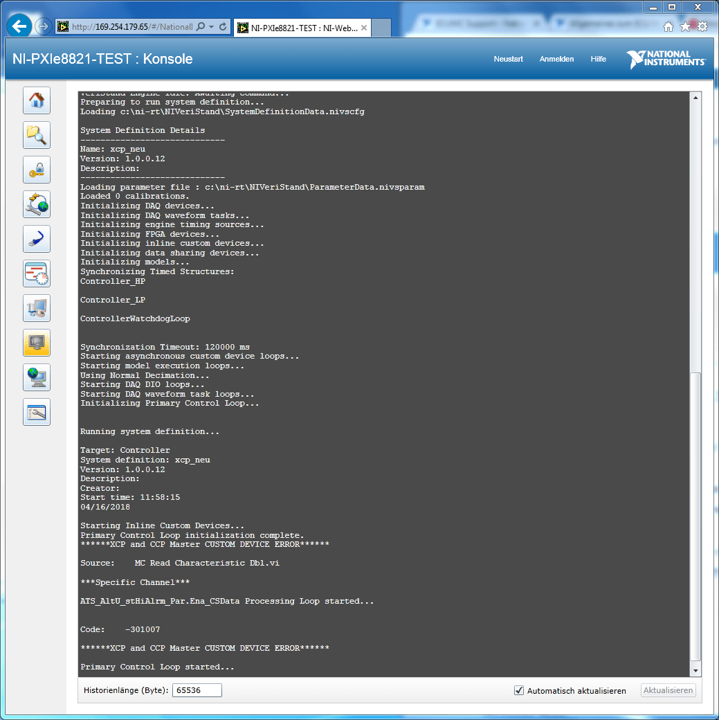 Xcp Ccp Custom Device Communication Errors Ni Community