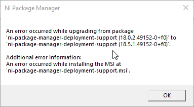 Cannot Update Ni Package Manager To 18 5 1 Error Ni Community
