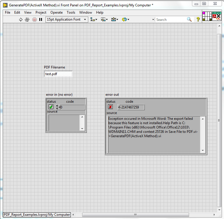 Solved Error While Generating Report In Pdf Using Activex Ni Community