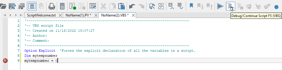 Diadem 2022 Q4 Bug Report Vbs Debugging After Running Python Script